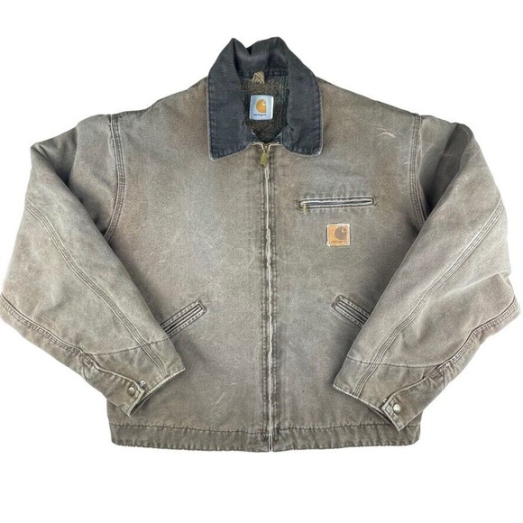 Carhartt | Jackets & Coats | Vintage Carhartt Detroit Style Trucker Jacket 9s Chocolate Brown ...